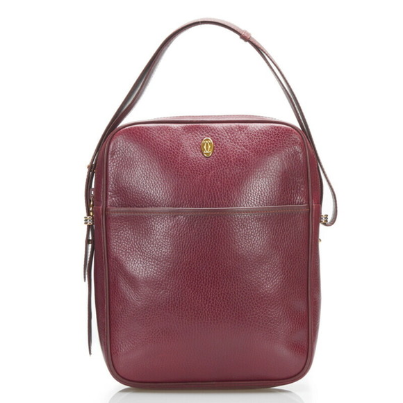 Cartier | Bags | Cartier Mast Line Shoulder Bag Bordeaux Red Leather ...